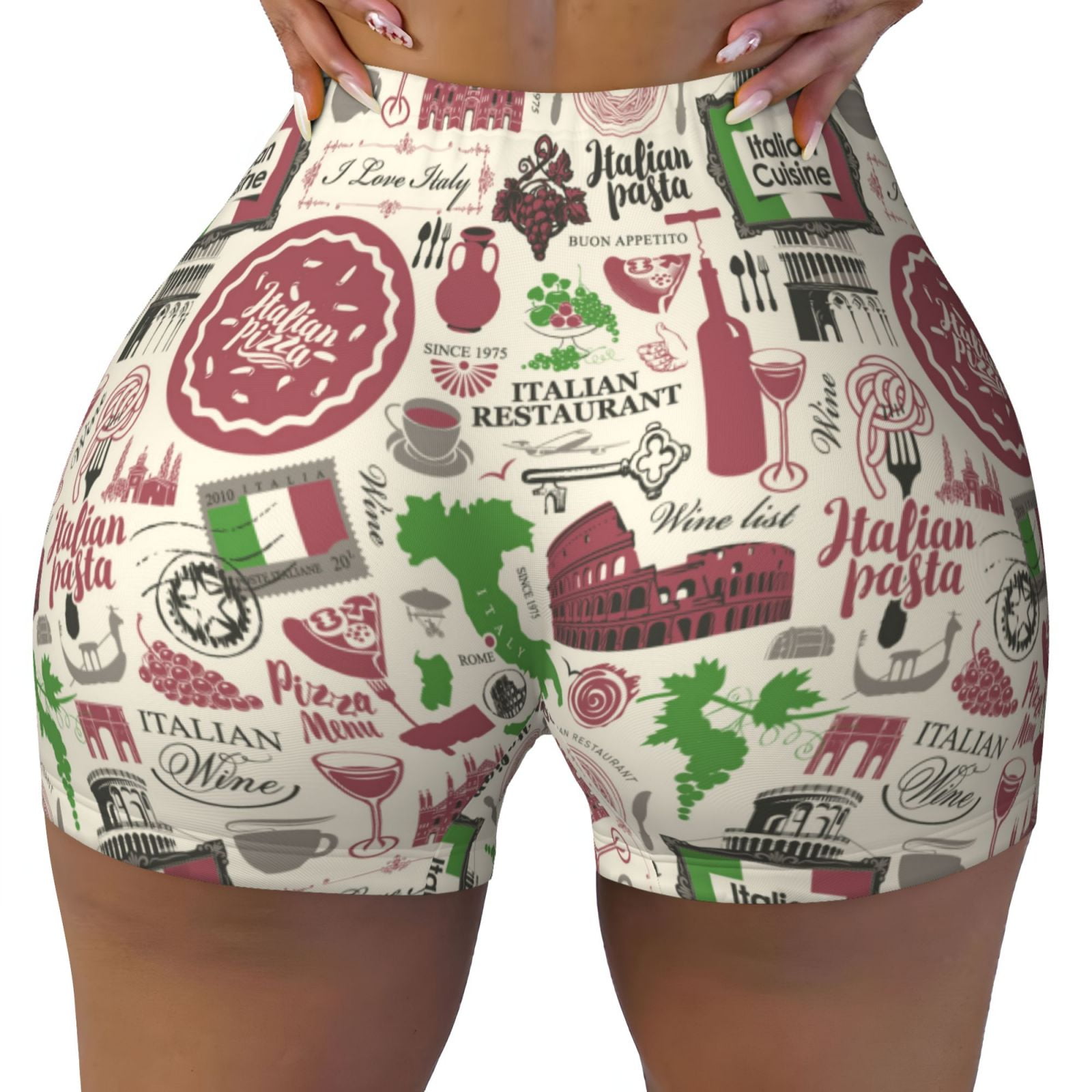 Seamless Workout Shorts Women - Stamp print Grape Biker Gym Running ...