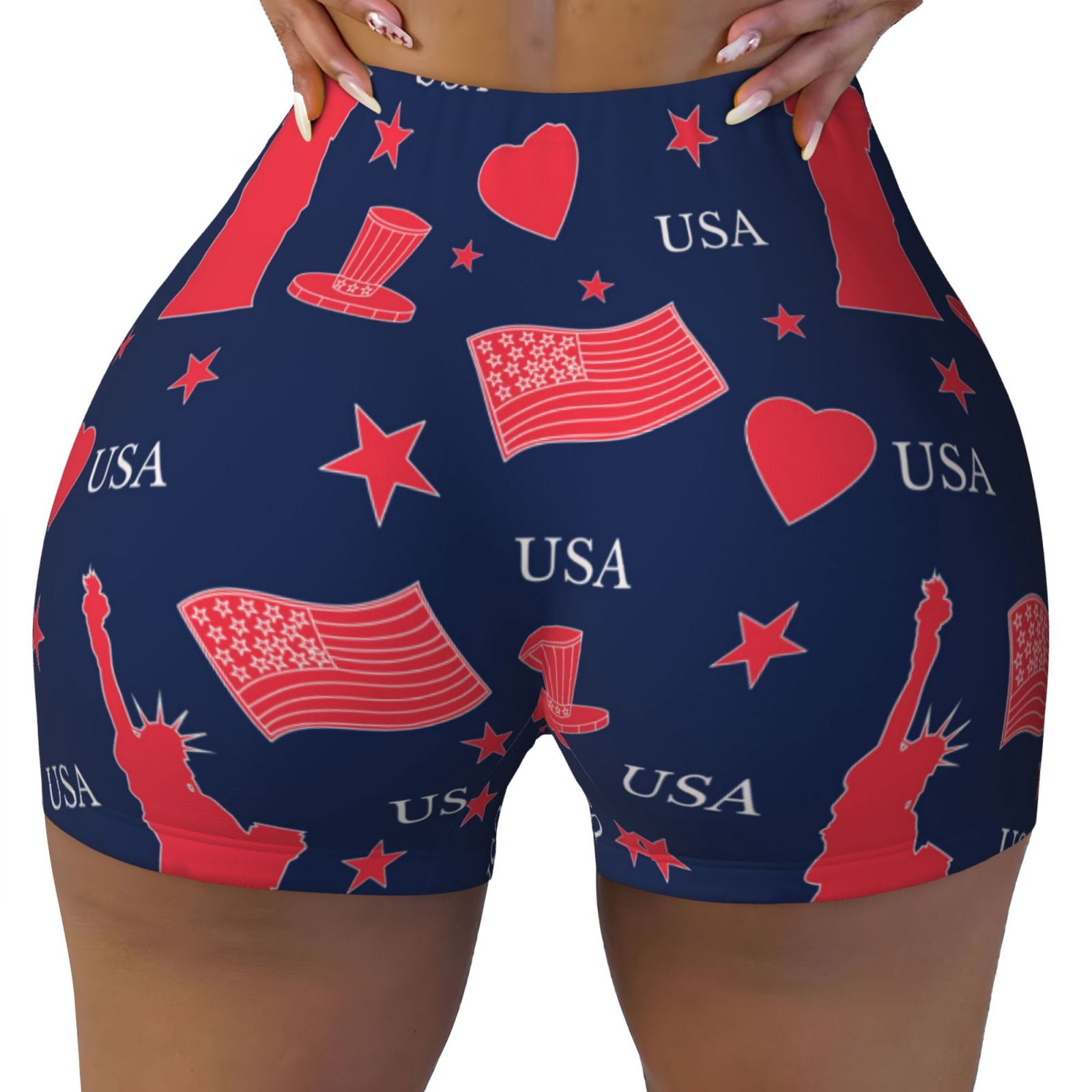 Seamless Workout Shorts Women - The Statue Of wings Biker Running Gym ...