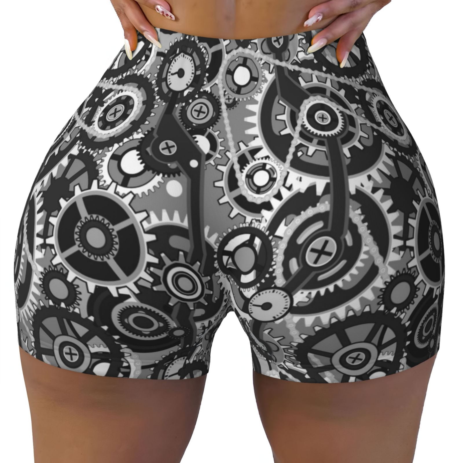 Seamless Workout Shorts Women - Traditional gear Pattern Biker Gym ...