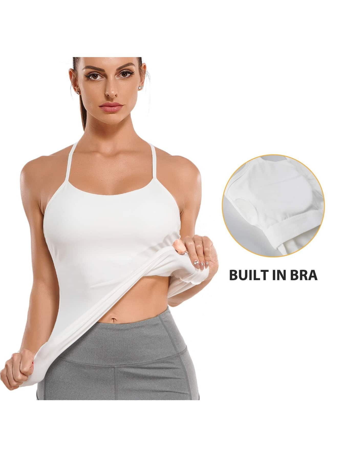 Seamless Workout Tank Tops for Women Racerback Athletic Camisole Sports ...