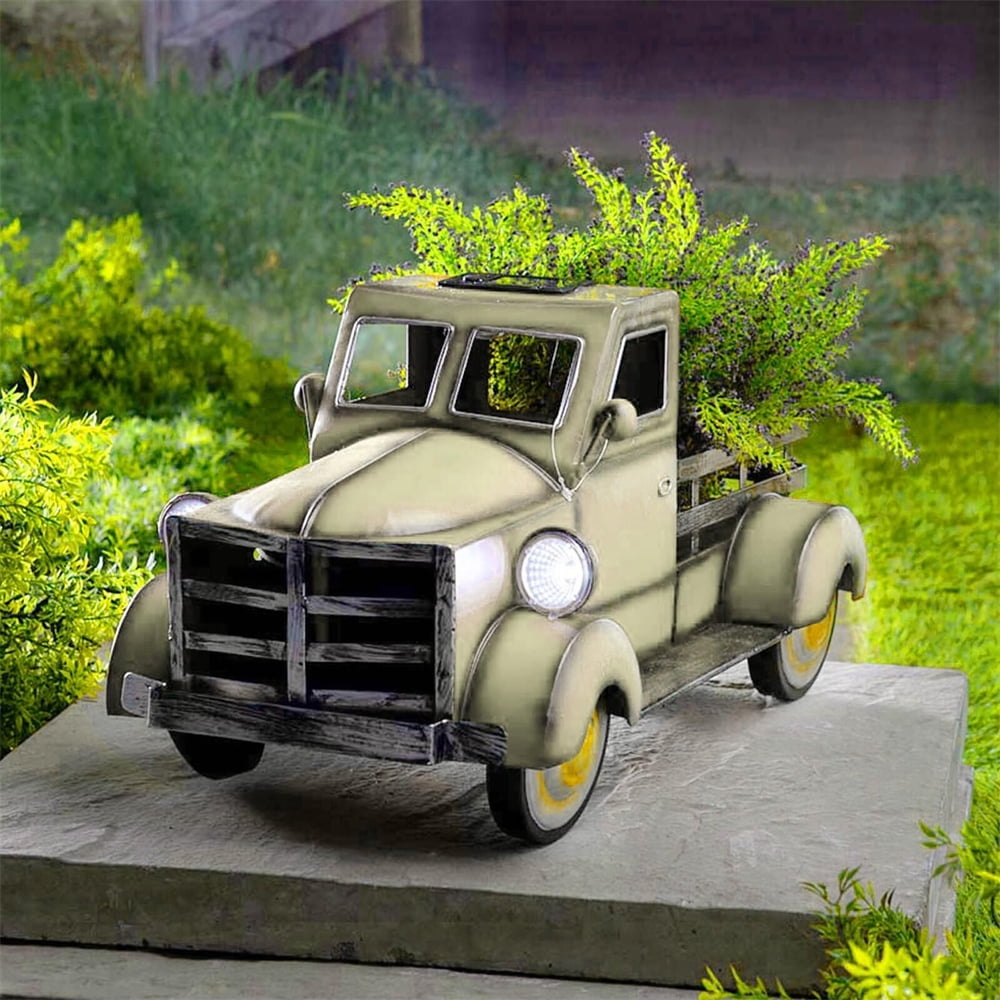 Seamow Pickup Truck Light Green Resin Plant Planter with Drainage ...