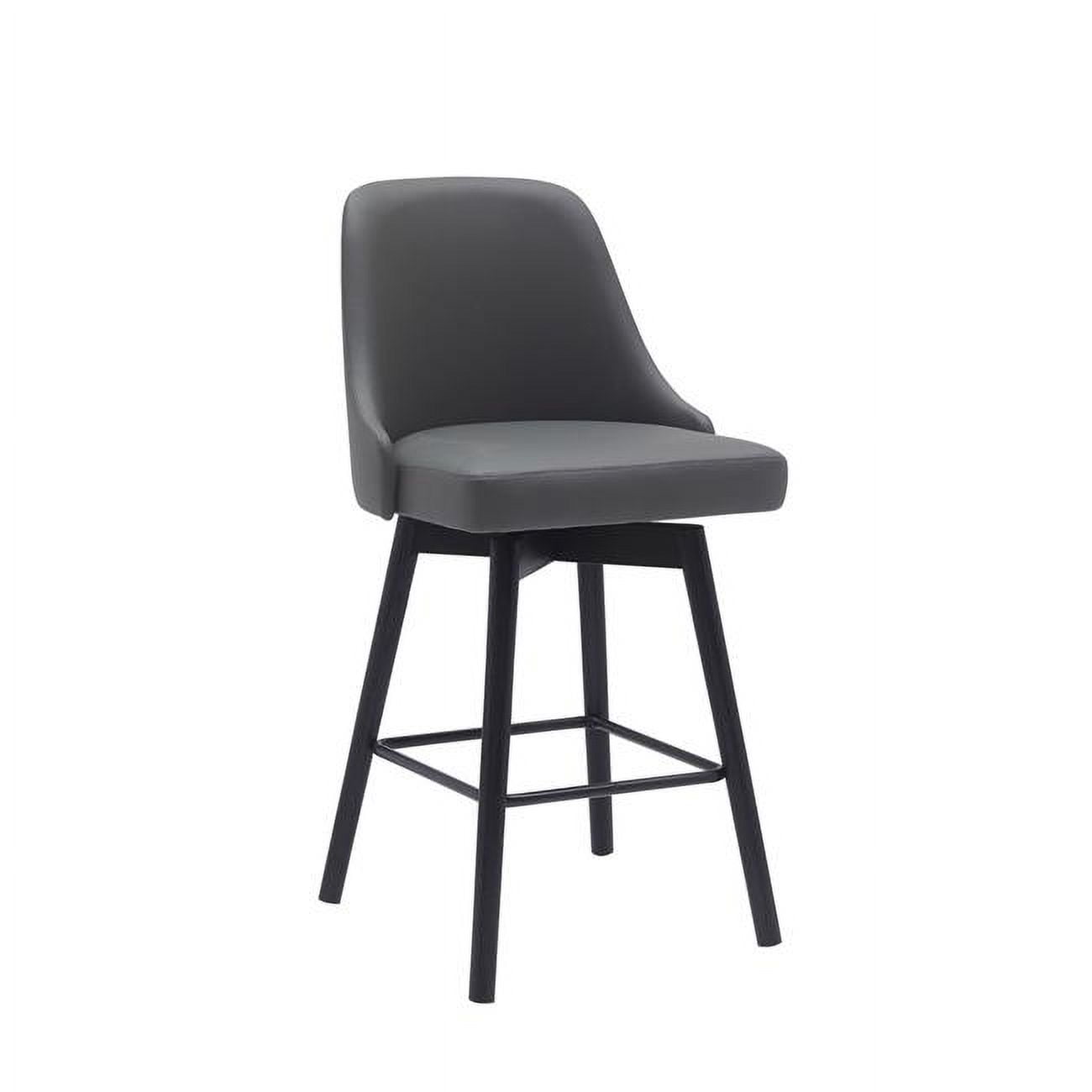 Sean 26 Inch Counter Stool Chair - Parson Style - Swivel - Gray Faux ...