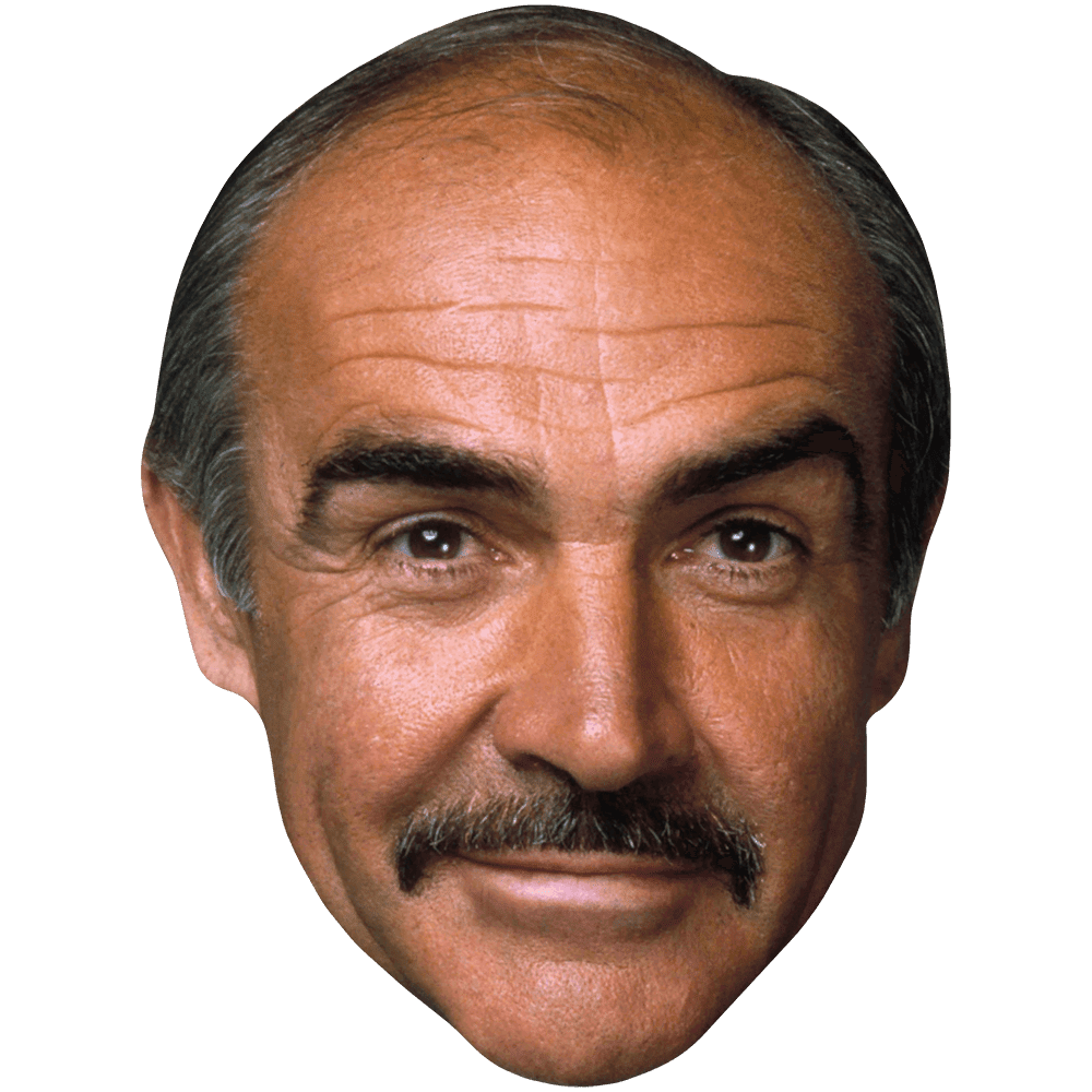 Sean Connery (Moustache) Flat Cardboard Face - Walmart.com