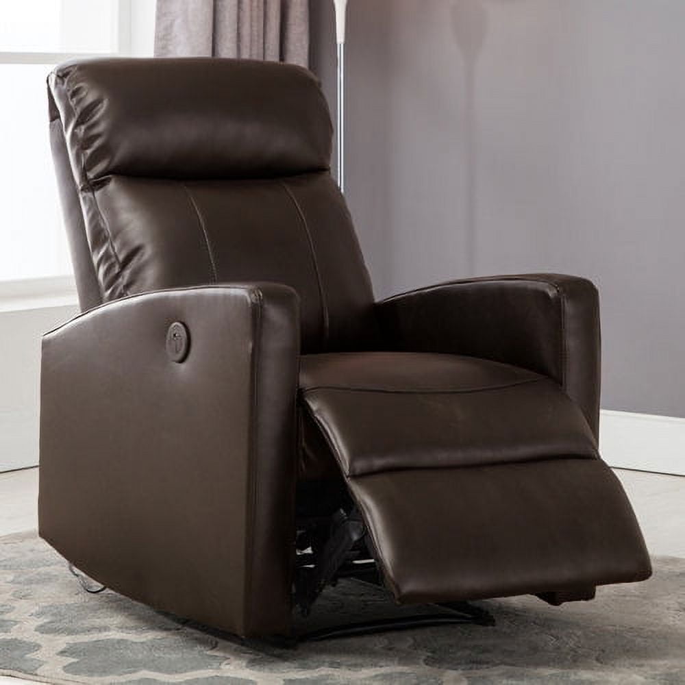 Sean Modern Faux Leather Infused Small Power Reading Recliner with ...