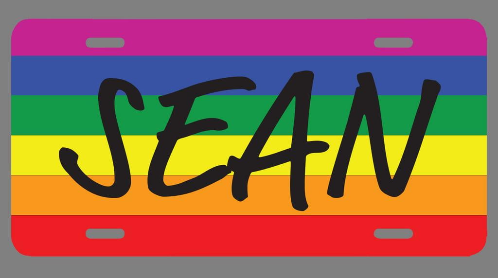 Sean Name Pride Flag Style License Plate Tag Vanity Novelty Metal | UV ...
