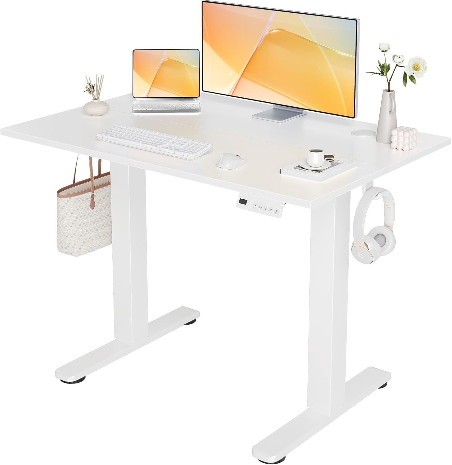 Seang Electric Standing Desk Adjustable Height, 40 x 24 Inch Sit Stand ...