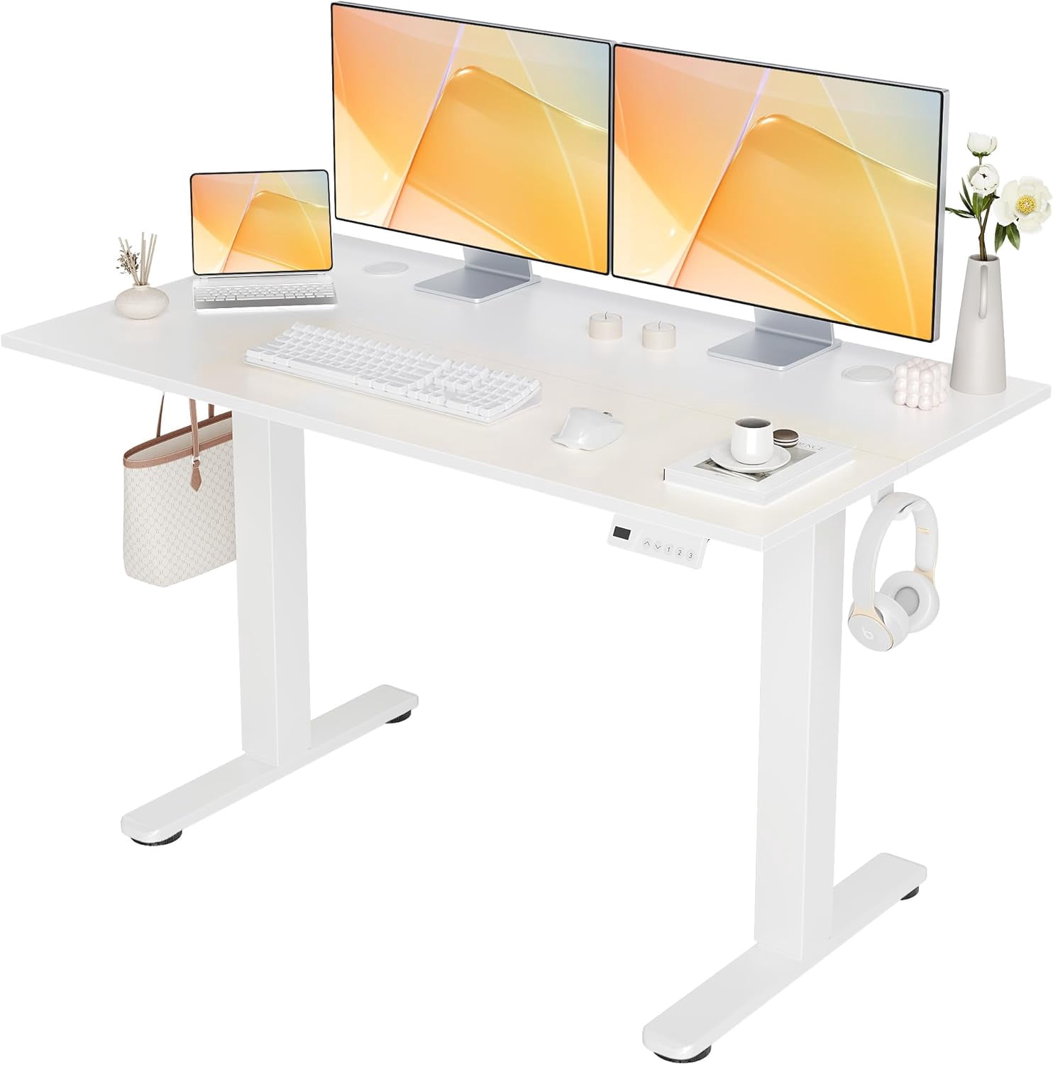 Seang Electric Standing Desk Adjustable Height, 48 x 24 Inch Sit Stand ...