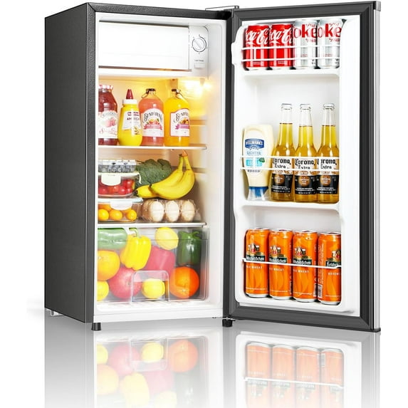 Seaoola Mini Fridge with Freezer, Single Door 3.1 Cu.Ft, Compact Mini ...