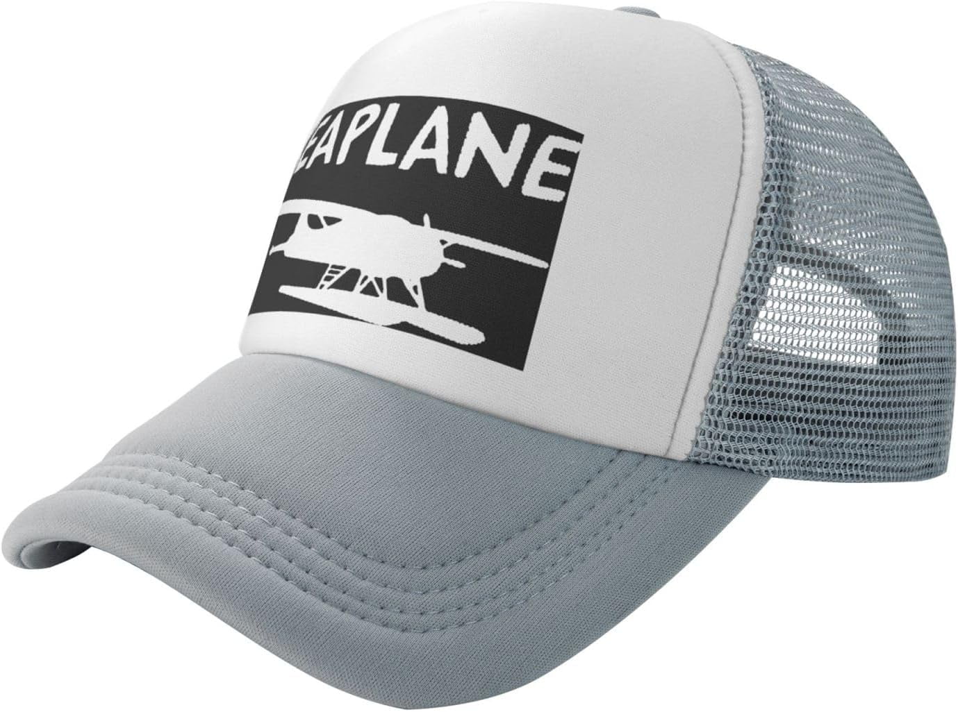 Seaplane Outdoor Baseball Hat Adjustable Mesh Hat Truck Driver Hat ...