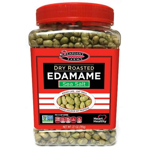 Seapoint Farms Dry Roasted Edamame, Sea Salt, Vegan Snack, Gluten-Free ...