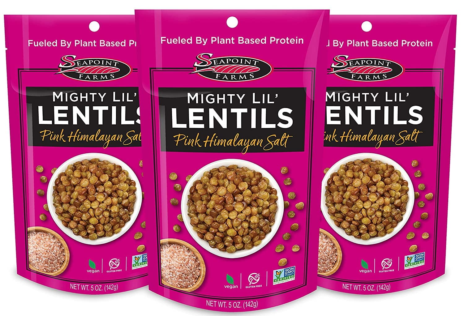 Seapoint Farms Mighty Lilâ€™ Lentils, Pink Himalayan Salt, Plant Based ...