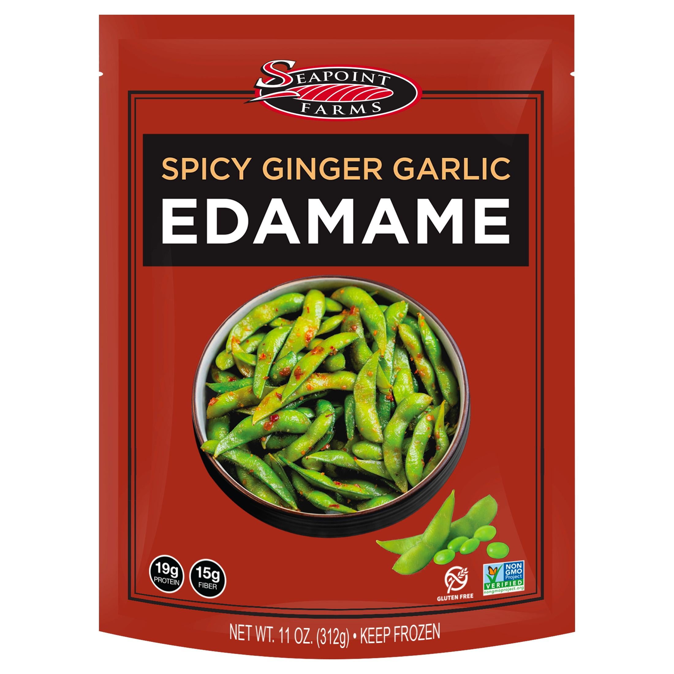 Seapoint Farms Edamame Pods, Spicy Ginger Garlic, Frozen, 11 oz ...