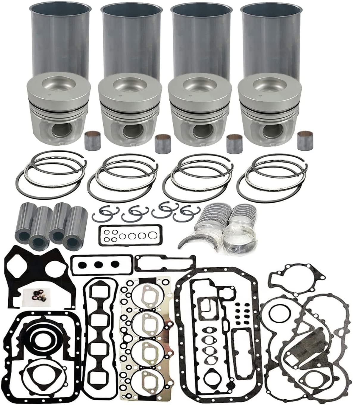 Seapple 4BG1(T) Rebuild Kit no Valve Compatible with Isuzu Hitachi Kobelco JCB Excavator (Piston ...