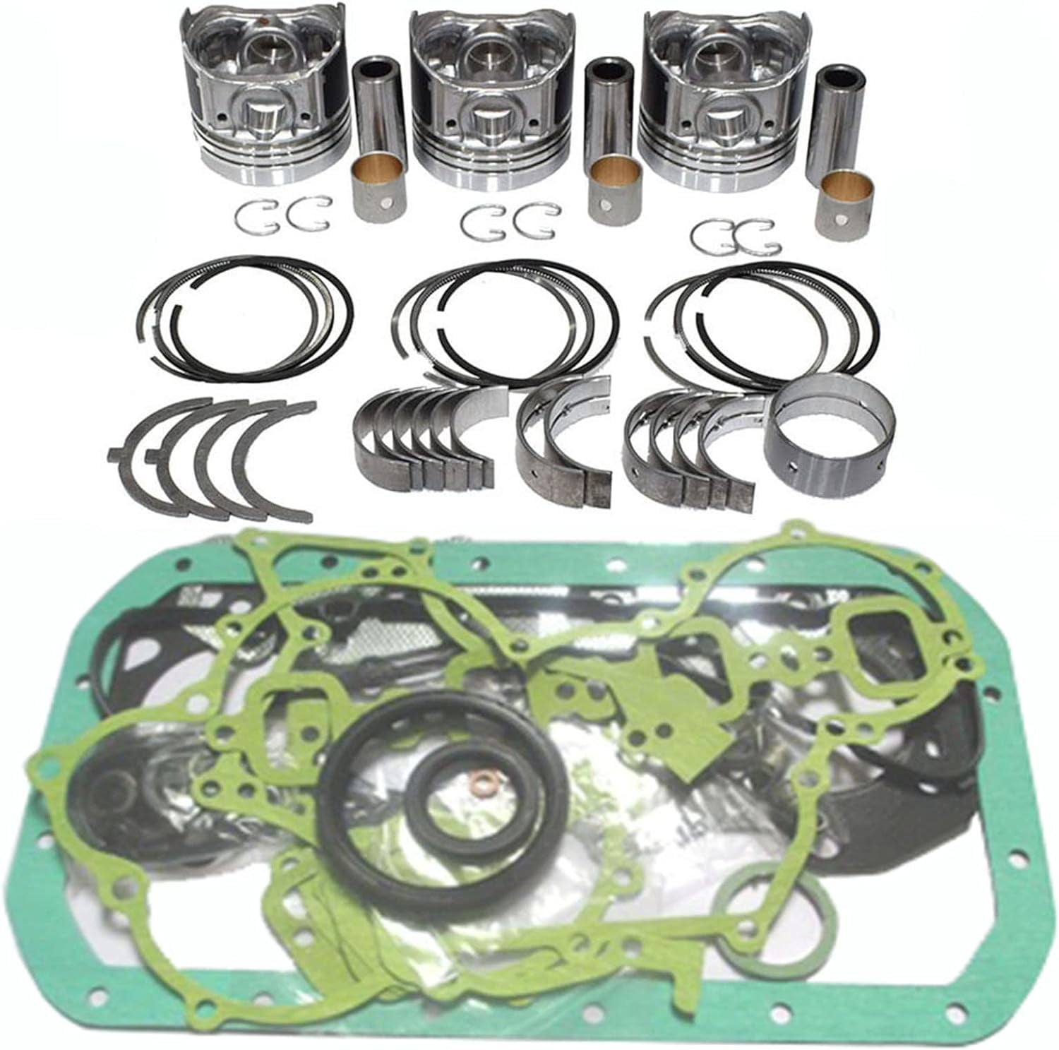 Seapple D1105 Rebuild Kit Piston&Main/Con Rod Bearing&Full Gasket Kit ...