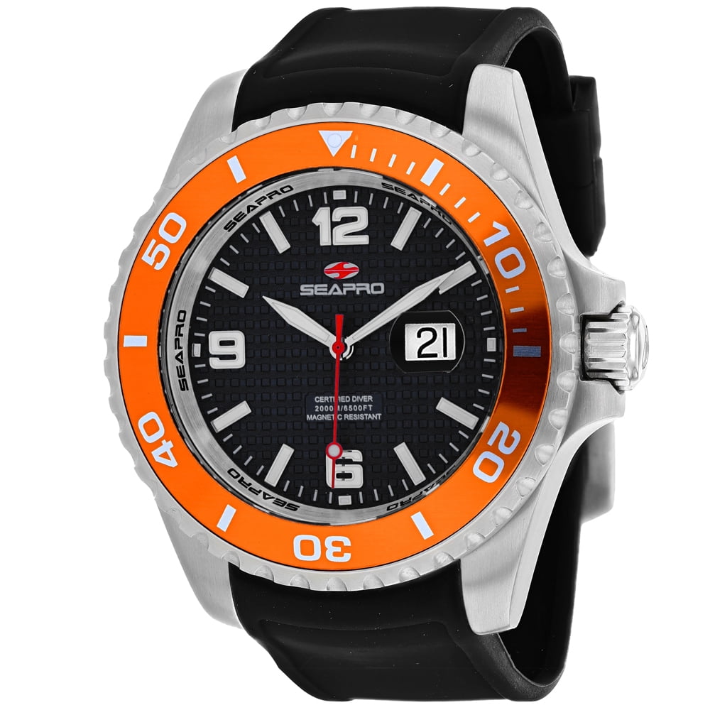 Seapro Men's Abyss 2000M Diver Watch Black Dial Watch - SP0744 ...