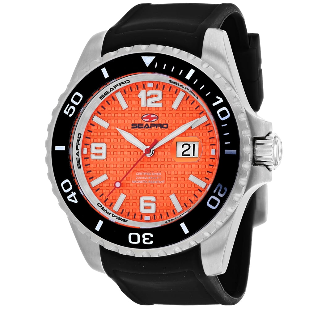 Seapro Men's Abyss 2000M Diver Watch Orange Dial Watch - SP0743 ...