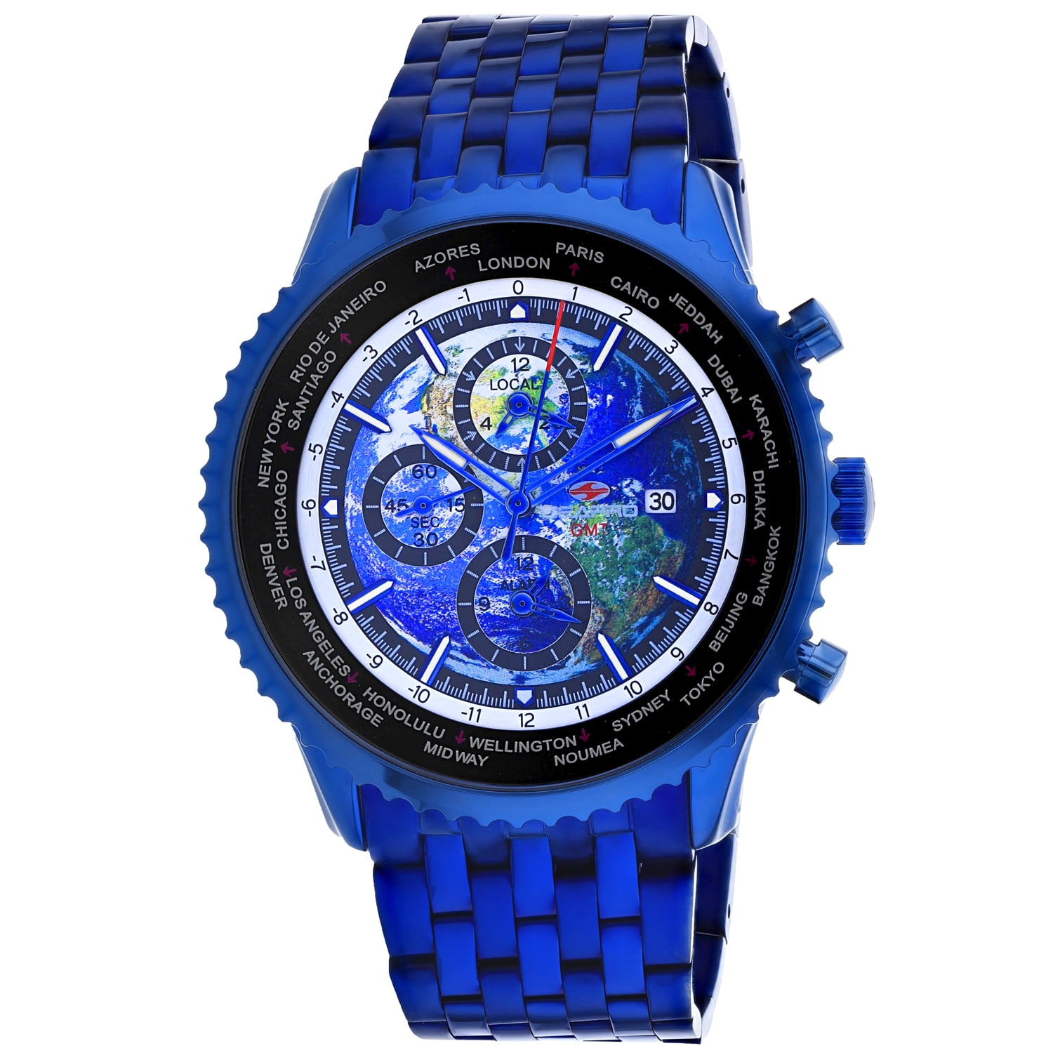 Seapro Men's Meridian World Timer GMT Blue Dial Watch - SP7323 ...