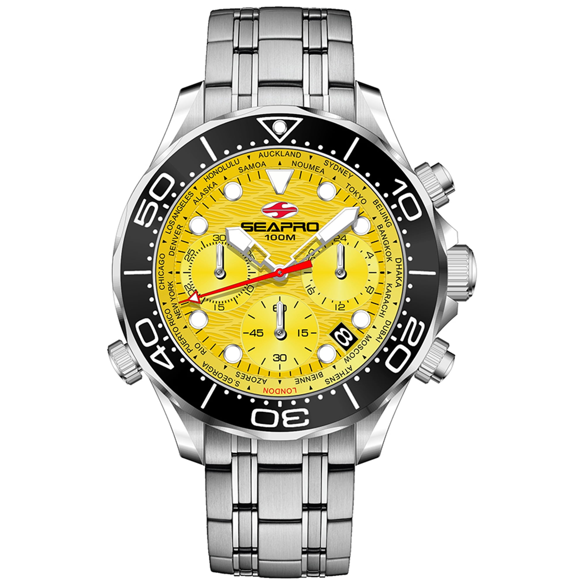 Seapro Men S Mondial Timer Yellow Dial Watch Sp0153 Walmart