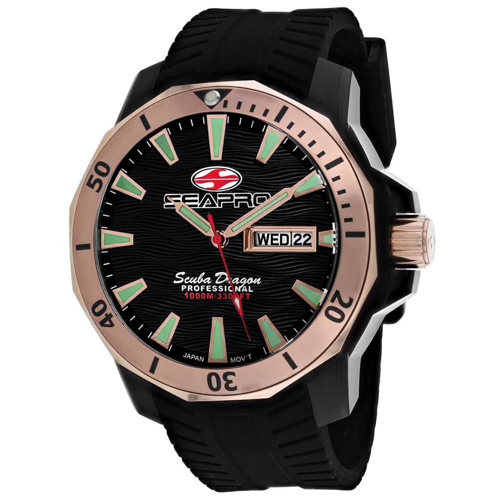 Seapro Men's Scuba Dragon Diver Limited Edition 1000 Meters Black Dial ...