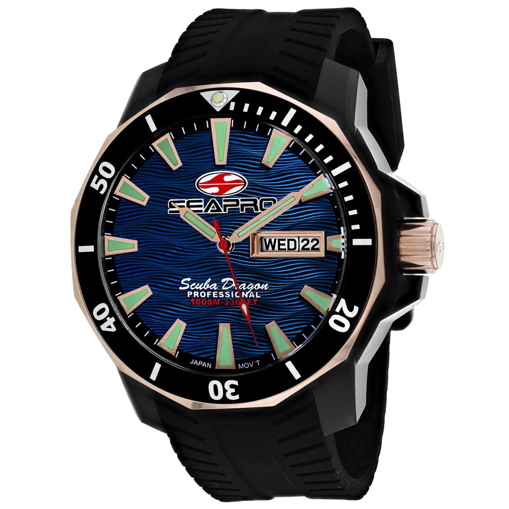 Seapro Men's Scuba Dragon Diver Limited Edition 1000 Meters Blue Dial ...