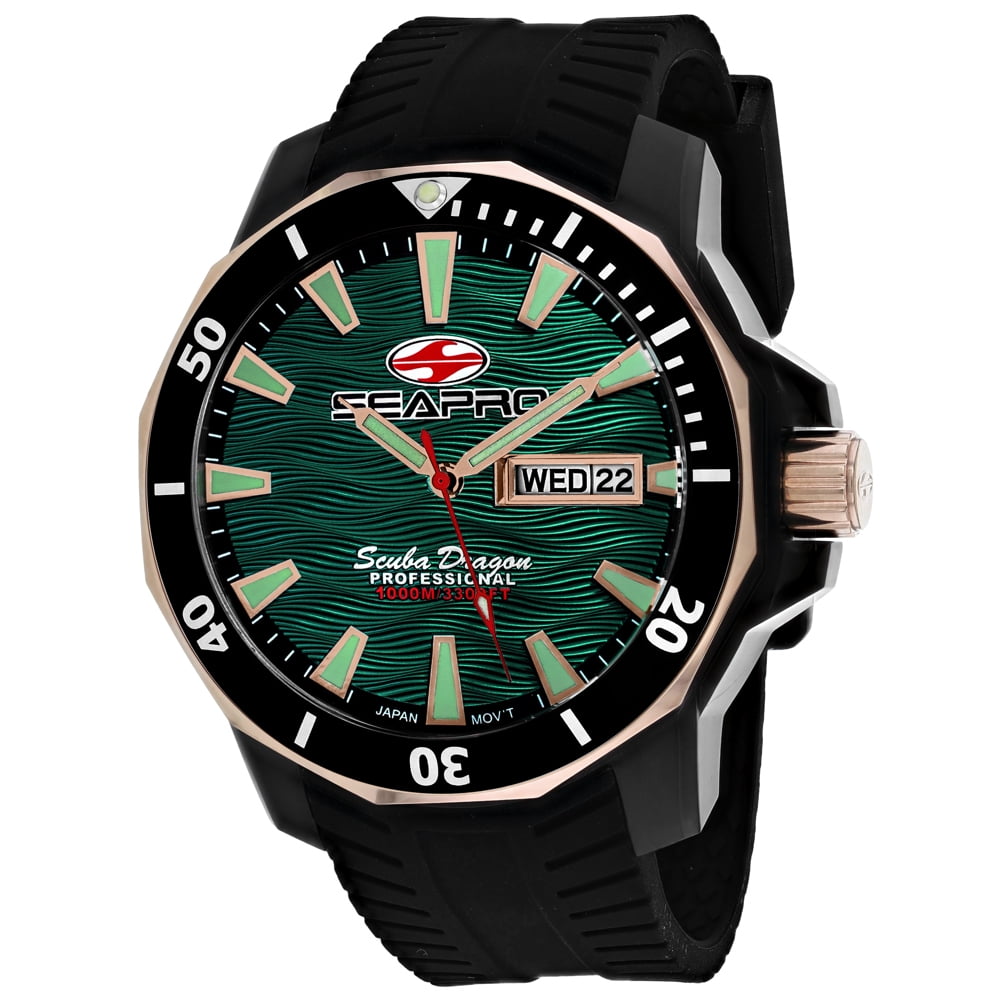 Seapro Men's Scuba Dragon Diver Limited Edition 1000 Meters Green Dial ...