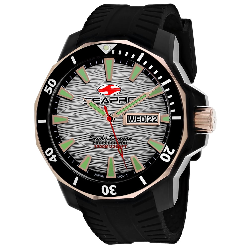 Seapro Men's Scuba Dragon Diver Limited Edition 1000 Meters Silver Dial ...