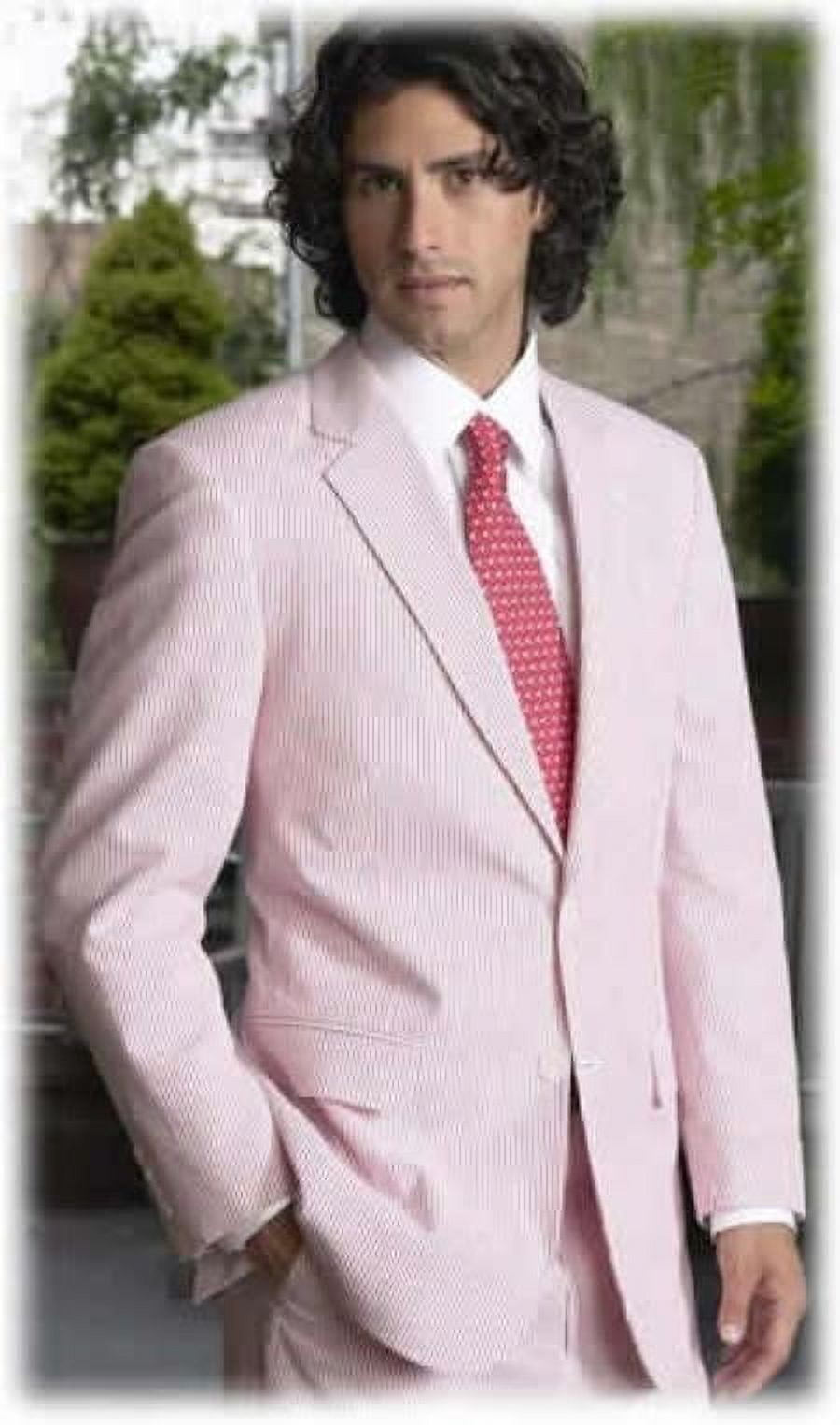 Sear Sucker Suit Mens Two Button Vented Red Seersucker Sear sucker suit ...