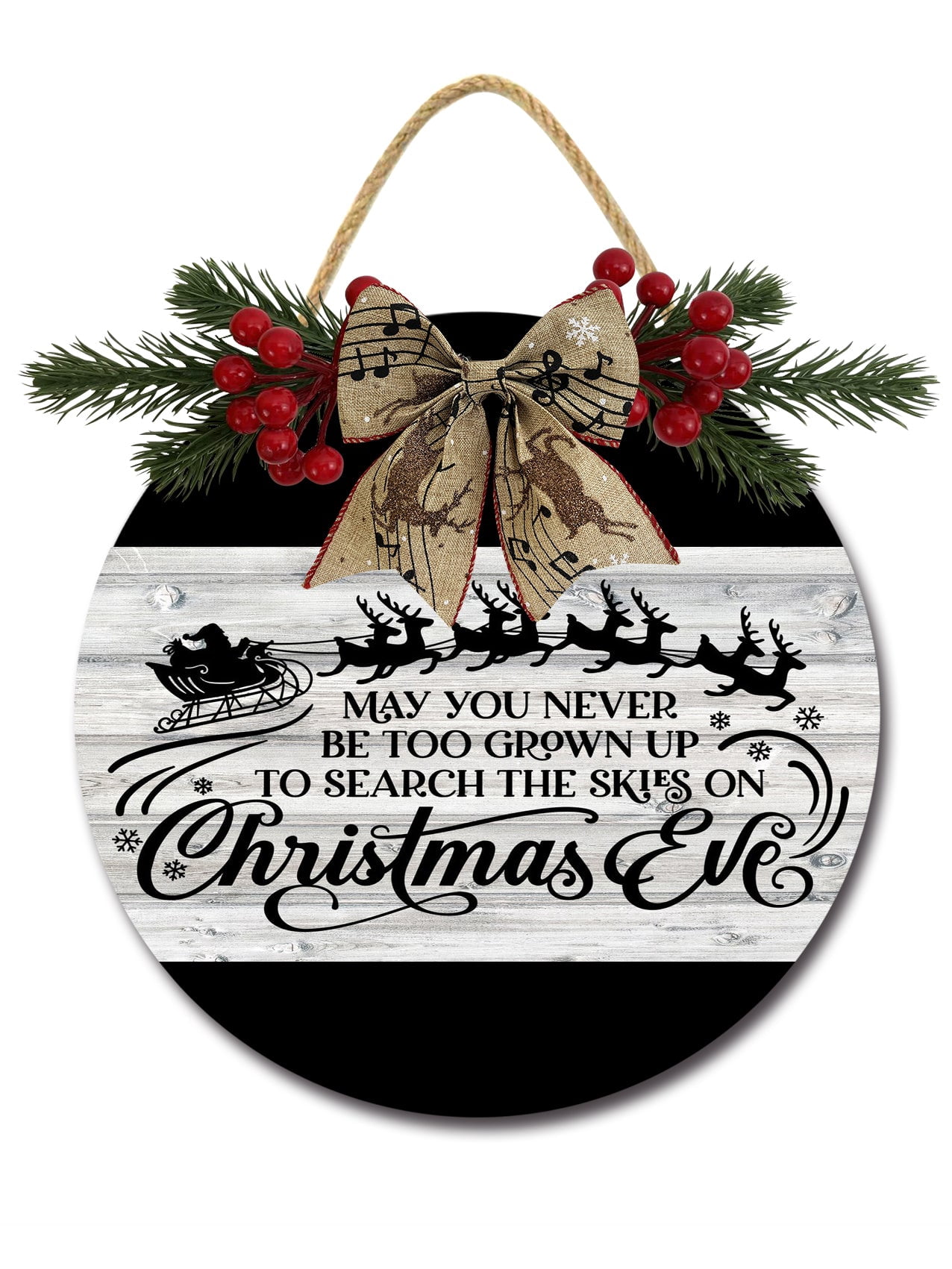 To Search The Skies On Christmas Eve Sign Front Door Porch Decorations ...