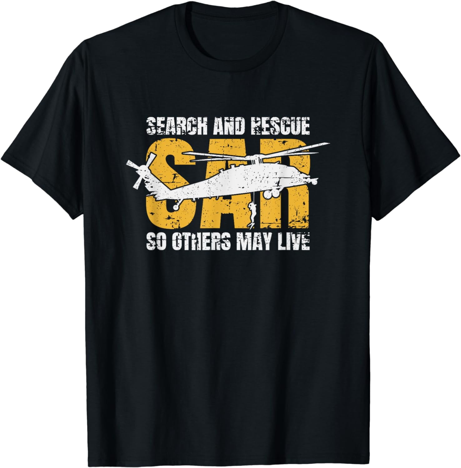 Search and Rescue Helicopter SAR Vintage Distressed Design T-Shirt ...