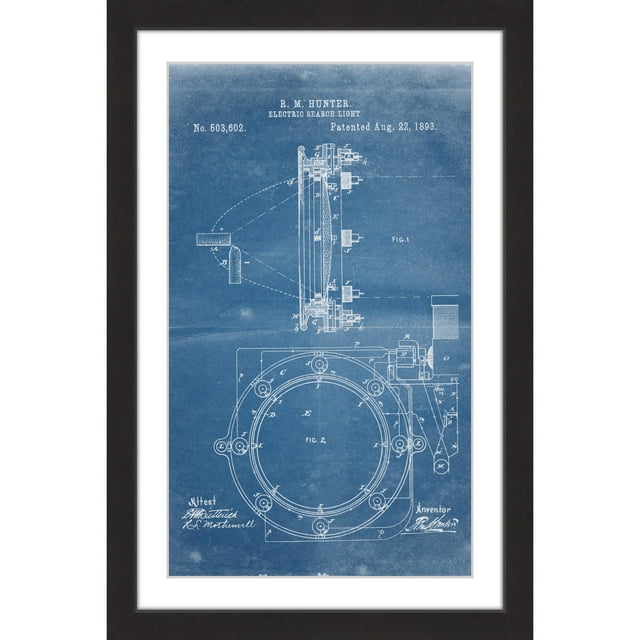 "Searchlight 1893 Blueprint" Framed Painting Print - Walmart.com
