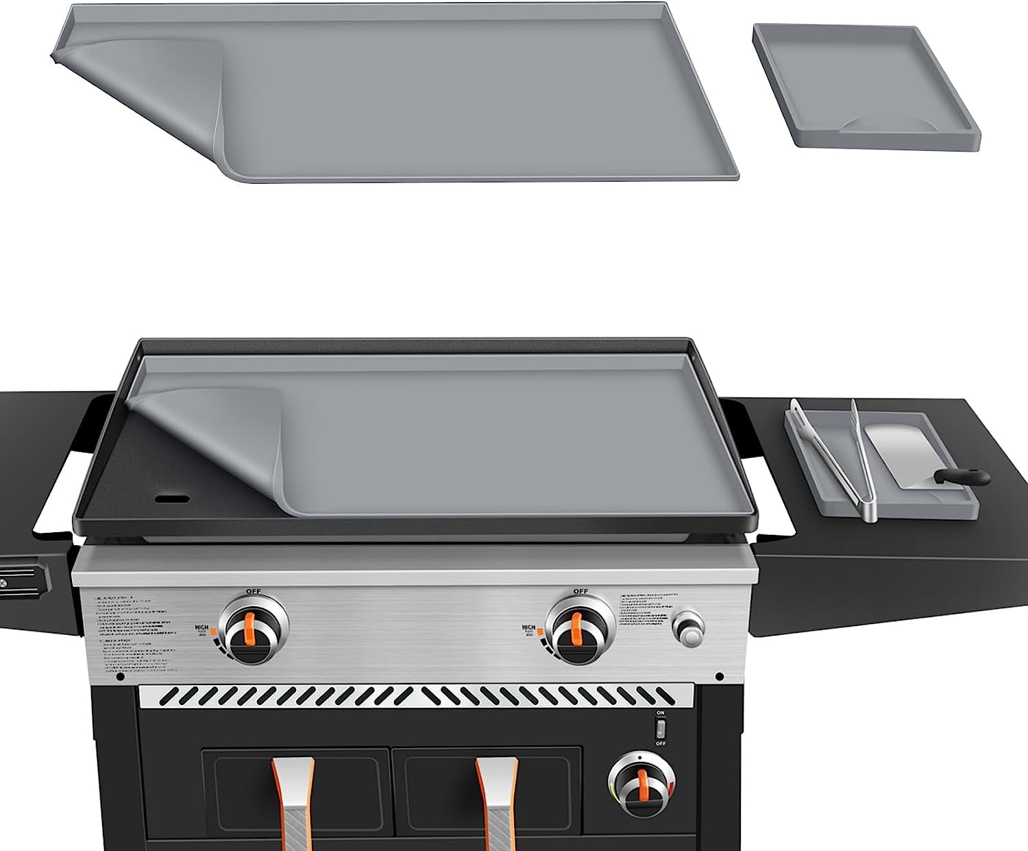 Searglow 28" Silicone Griddle Mat & Spatula Mat, Heavy Duty, Food Grade ...