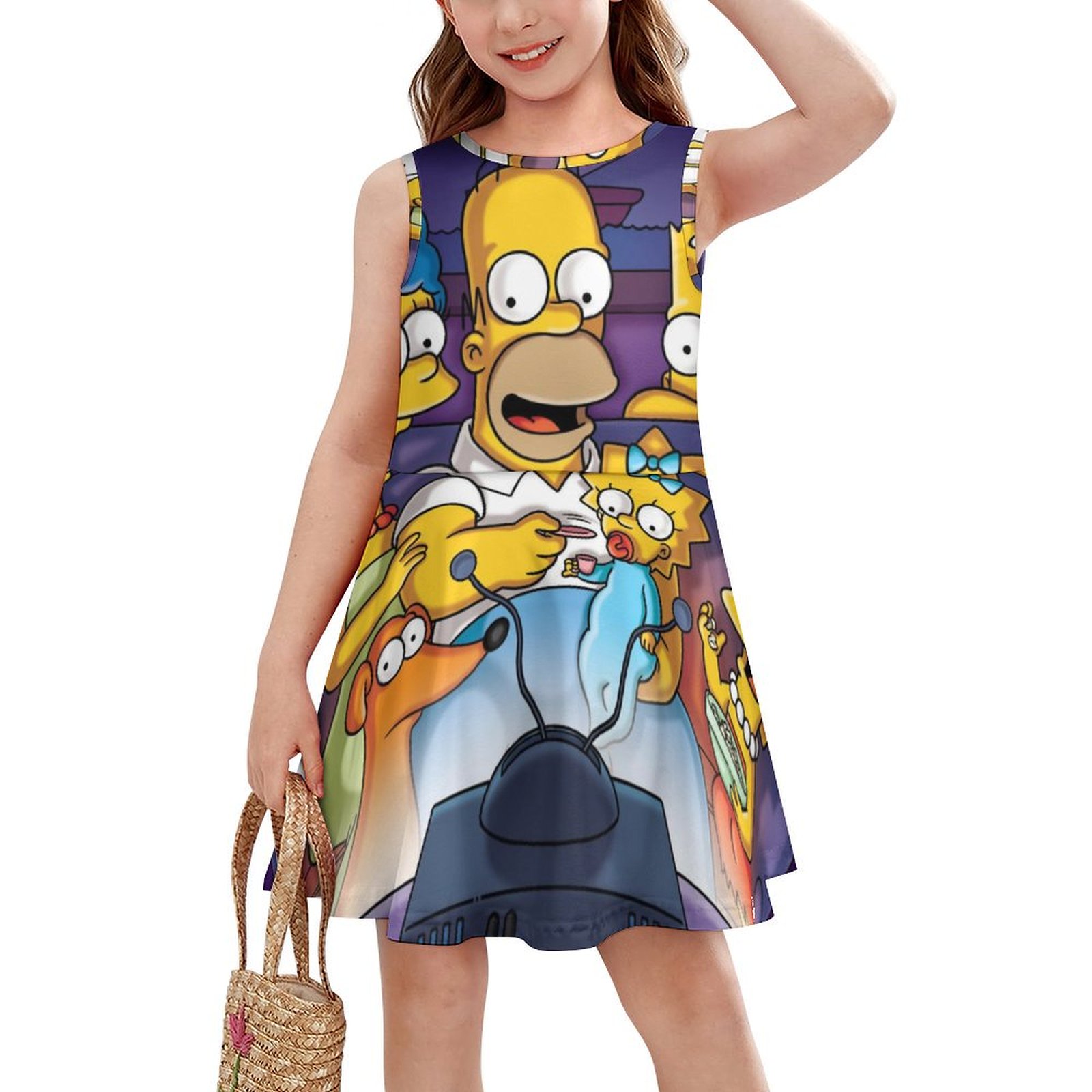 Searies The Simpsons Girls Dress Fashion 3D Printed Classical Kid's ...