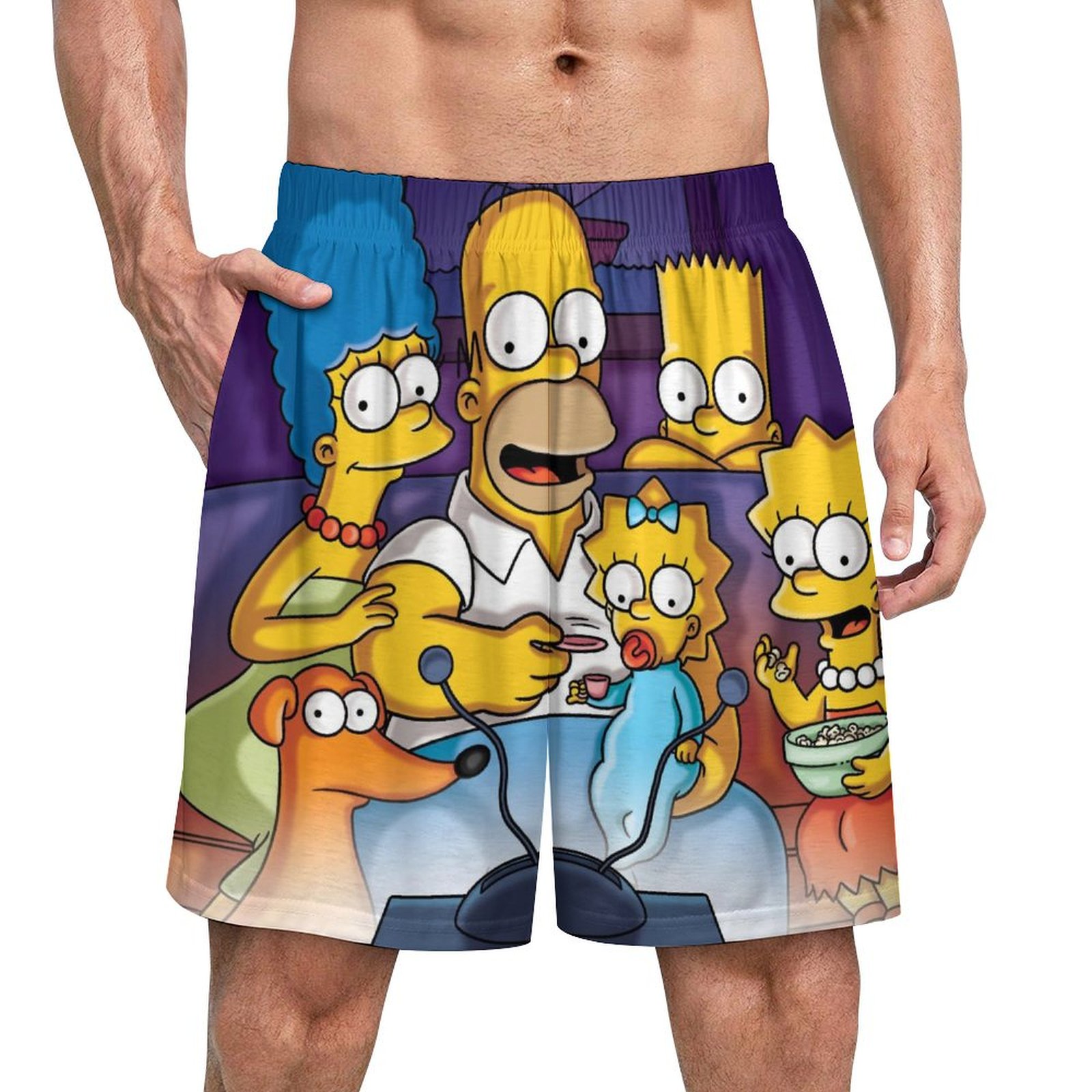 Searies The Simpsons Men's Pajama Pants Lounge Shorts Bottoms Sleepwear ...