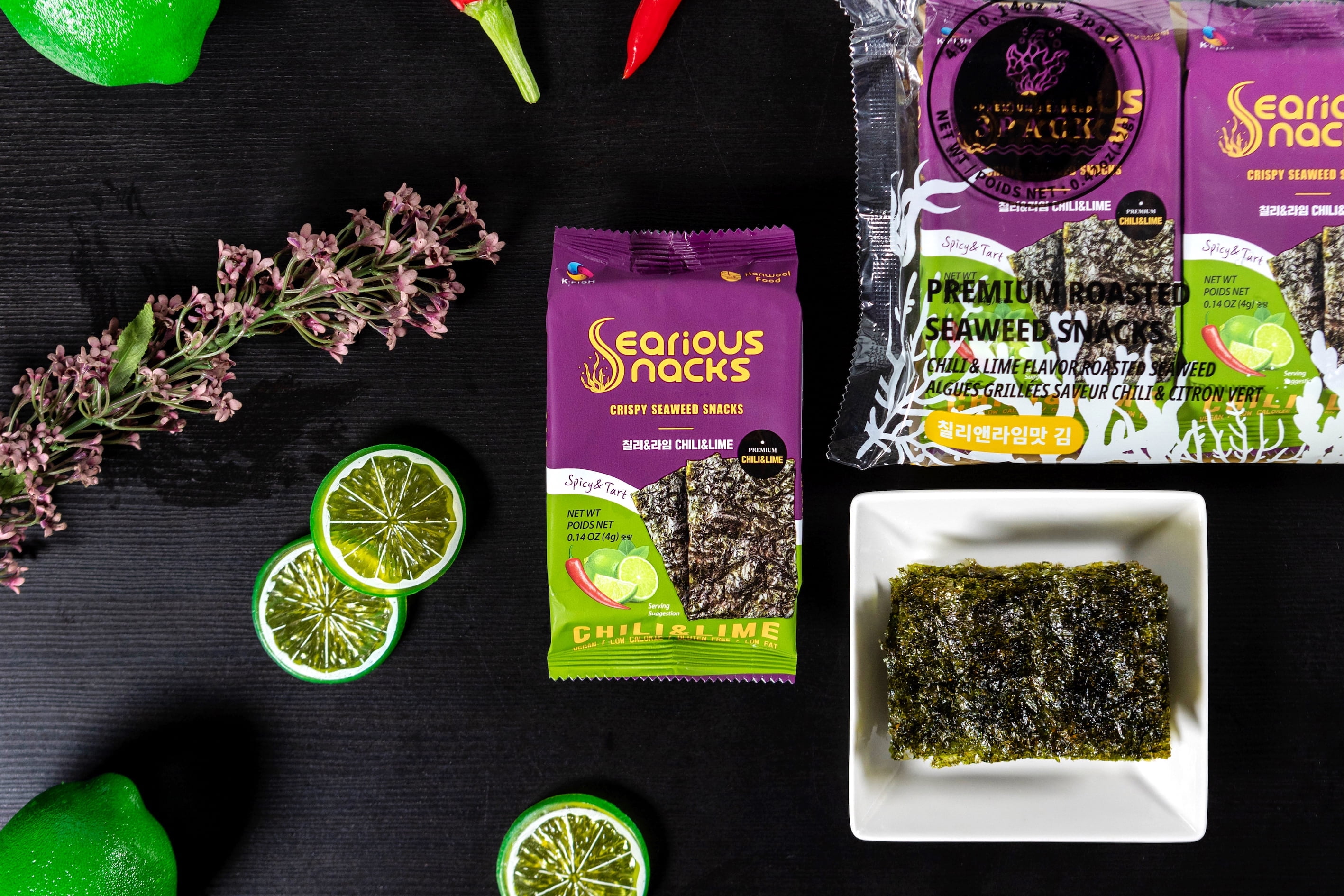 SeariouSnacks Chili & Lime Seasoned Seaweed Snack (18-Pack) - Walmart.com