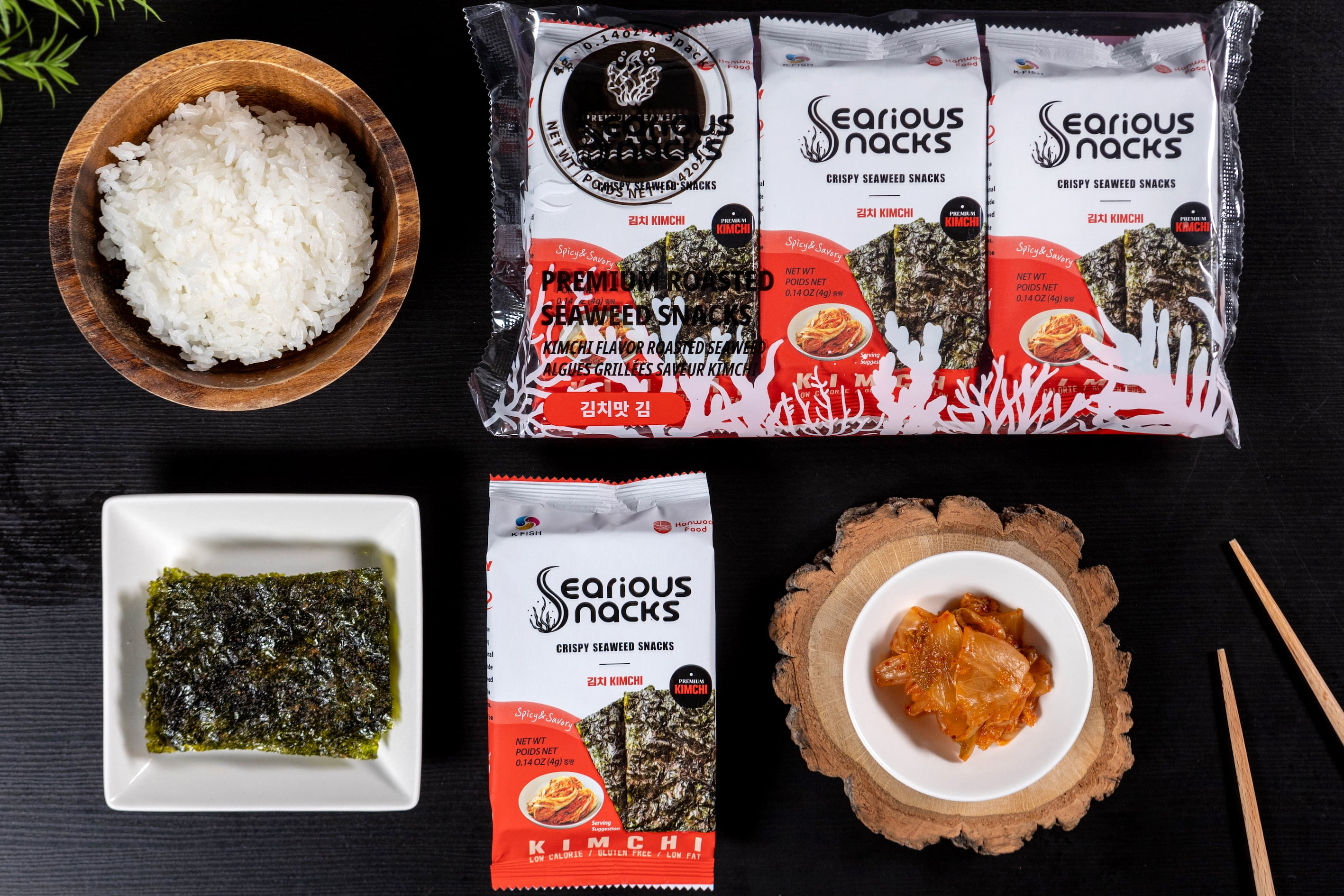 SeariouSnacks Kimchi Seasoned Seaweed Snack (18-Pack) - Walmart.com