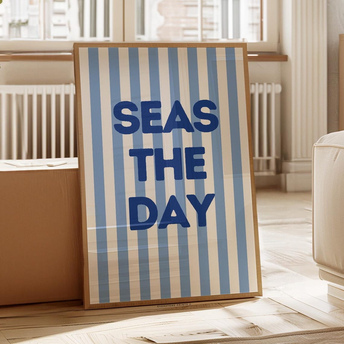 Seas The Day Print, Summer Coastal Wall Art, Beachy Ocean Decor ...