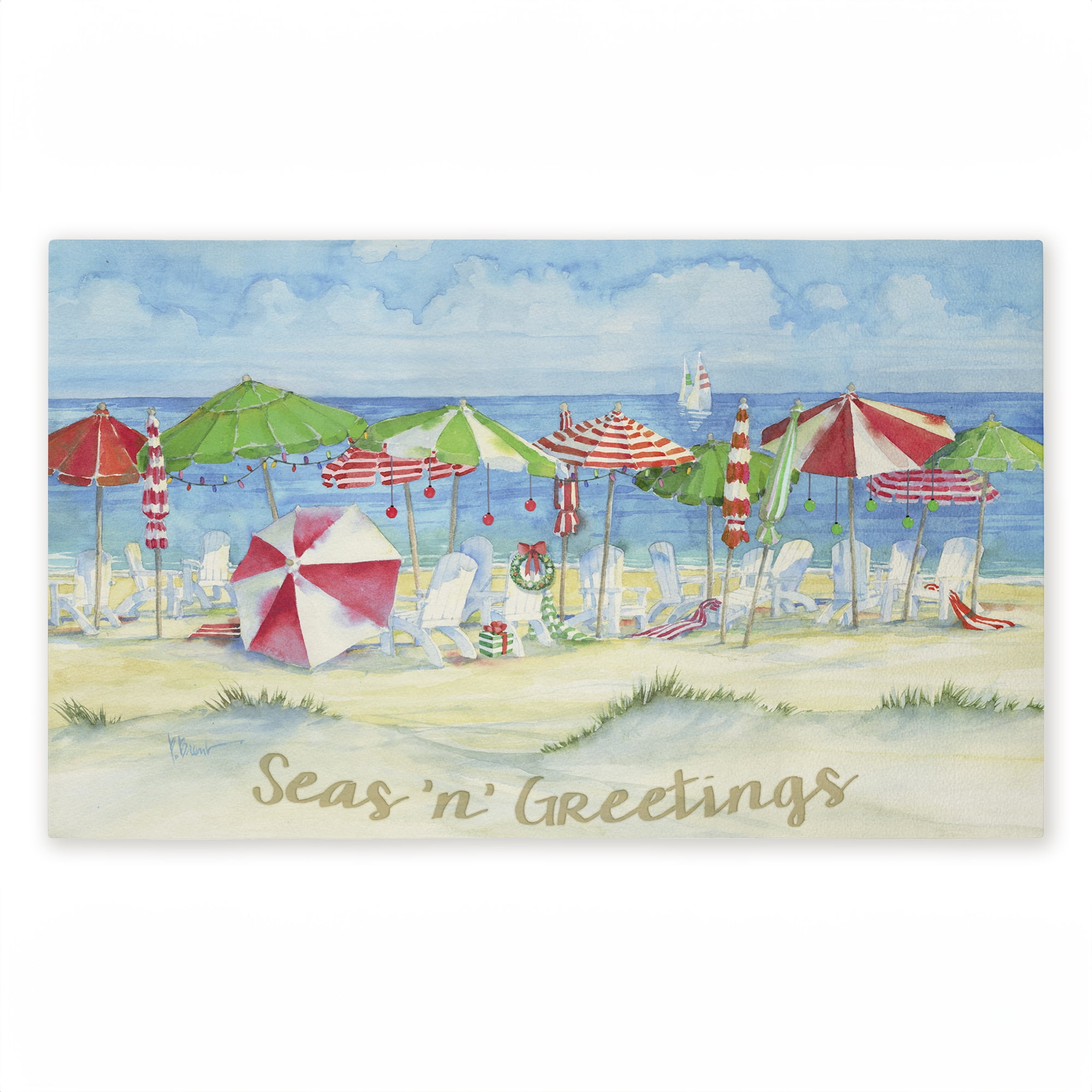 Seas 'n' Greetings Beach Printed Outdoor Door Mat, design by Paul Brent ...