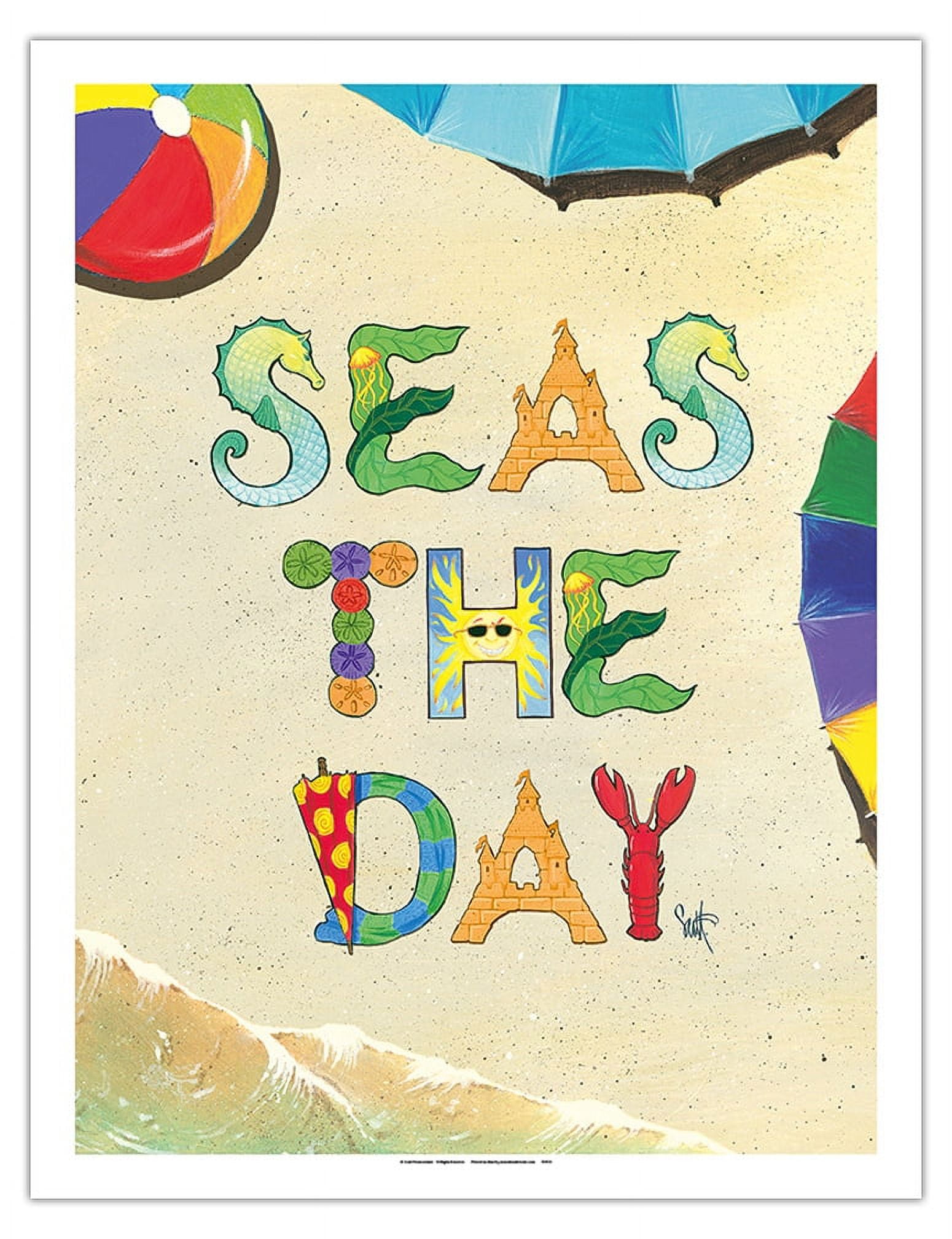 Seas the Day - Beach Sand Art - From an Original Color Painting by ...