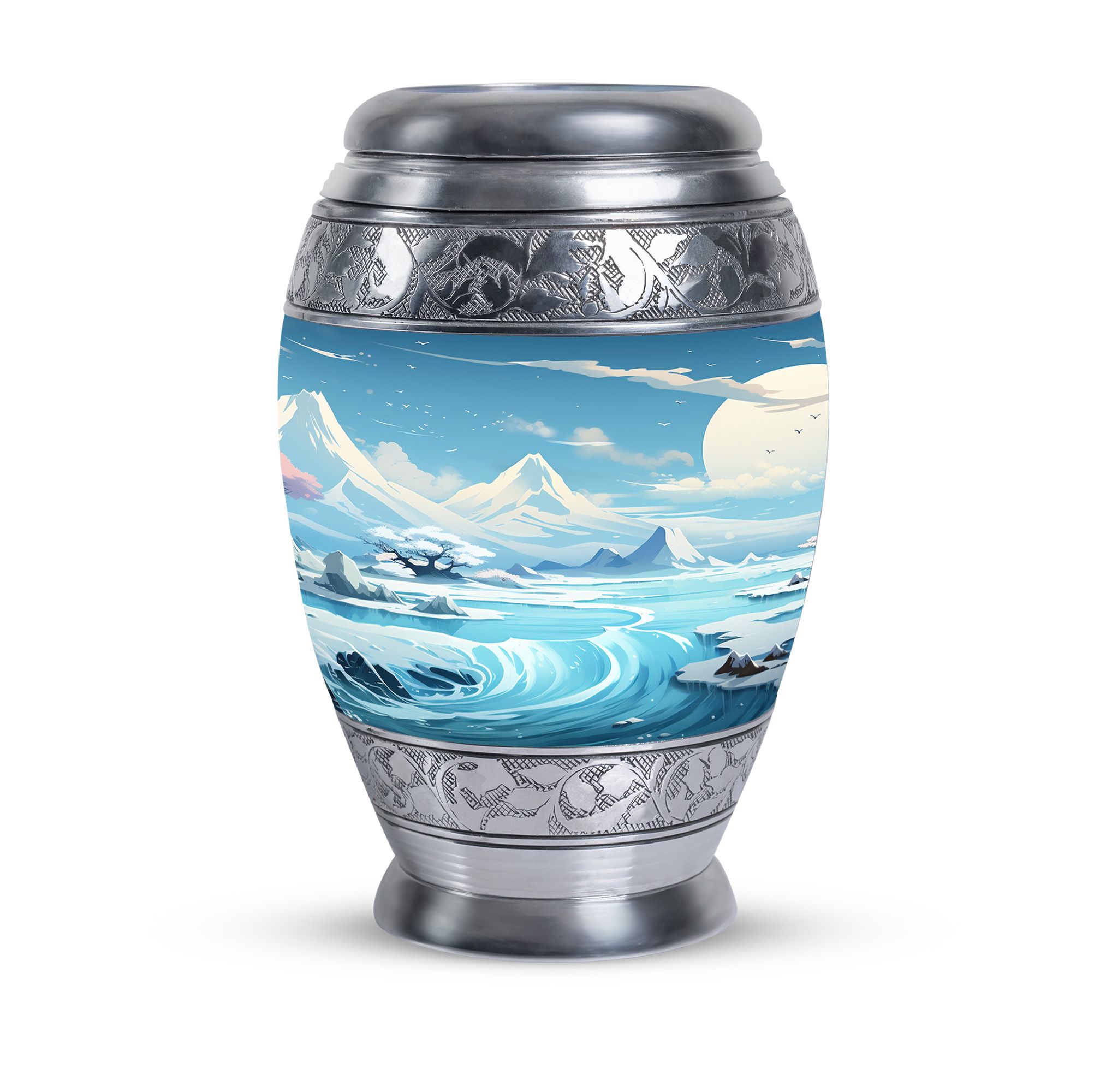 Seascape With Fluffy Clouds Cremation Urns For Adult Ashes, Urn For ...