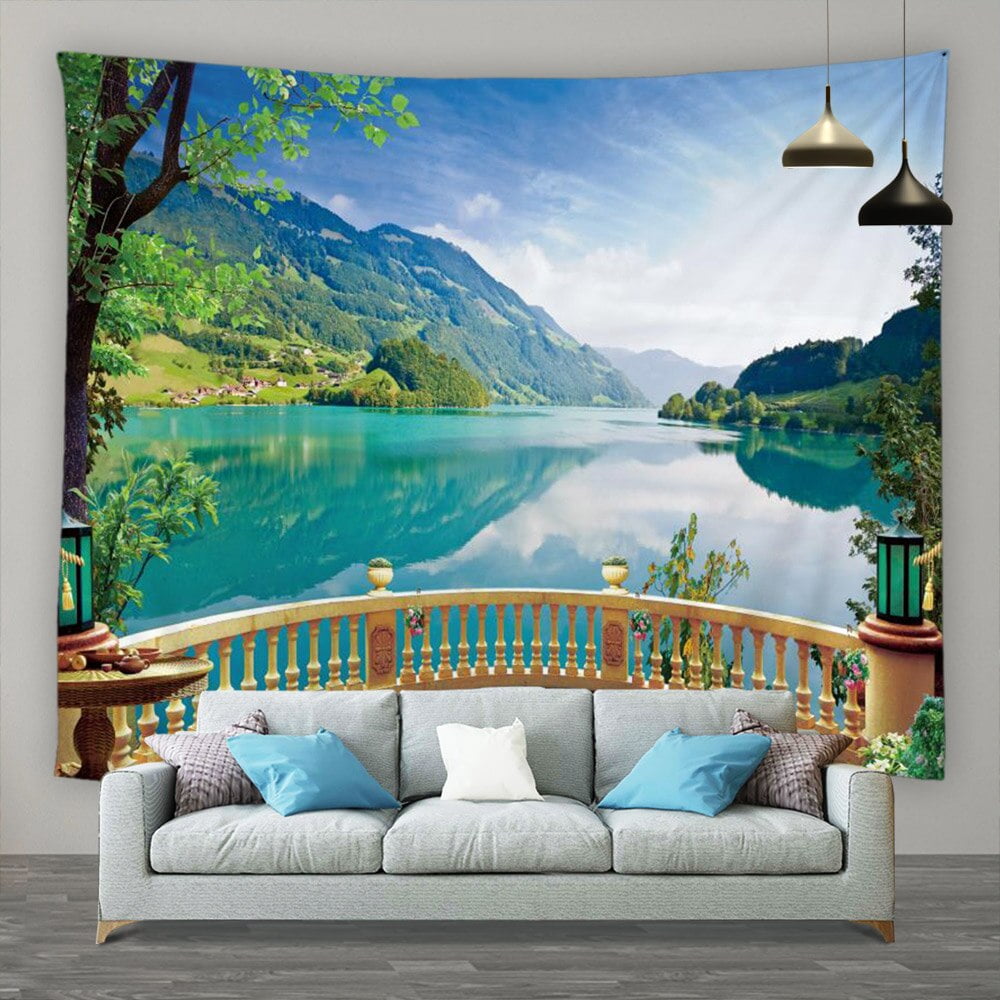 Seascape Medieval Column Viewpoint Tapestry Ancient Roman Mountain ...