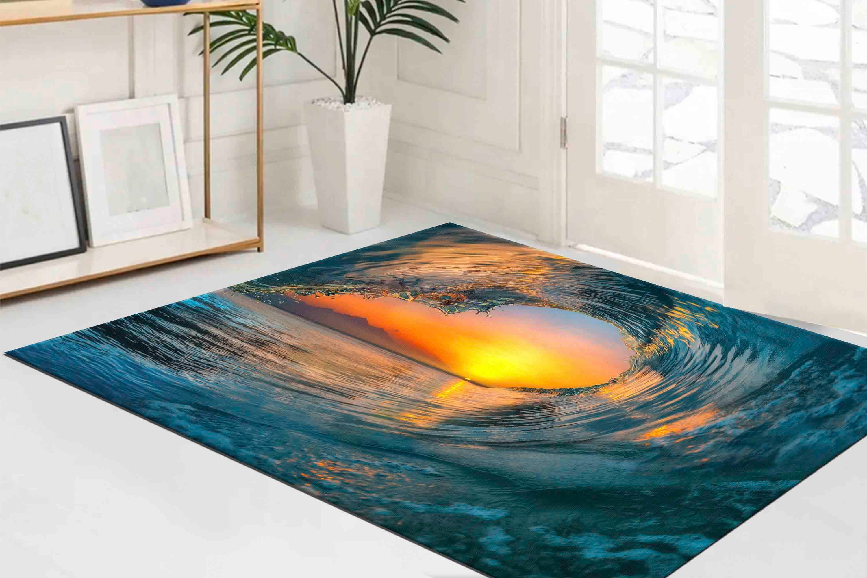 Seascape Rug, Landscape Rugs, Small Rug, Wave Rugs, Stair Rug, Office ...