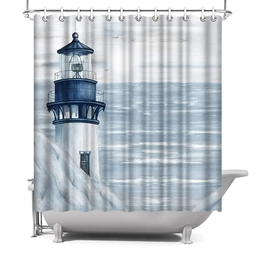Seascape Wall Decor Portland Head Lighthouse Shower Curtain Landscape ...