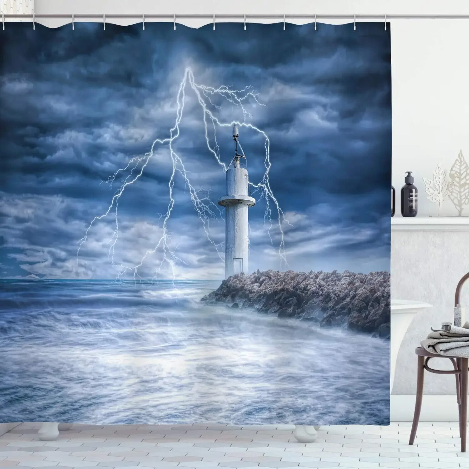 Seascape Wall Decor Portland Head Lighthouse Shower Curtain Landscape ...