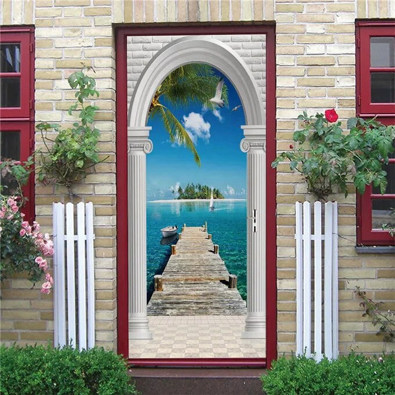 Seascape Wallpaper 3D Door Sticker For Kitchen Bedroom Decorating ...