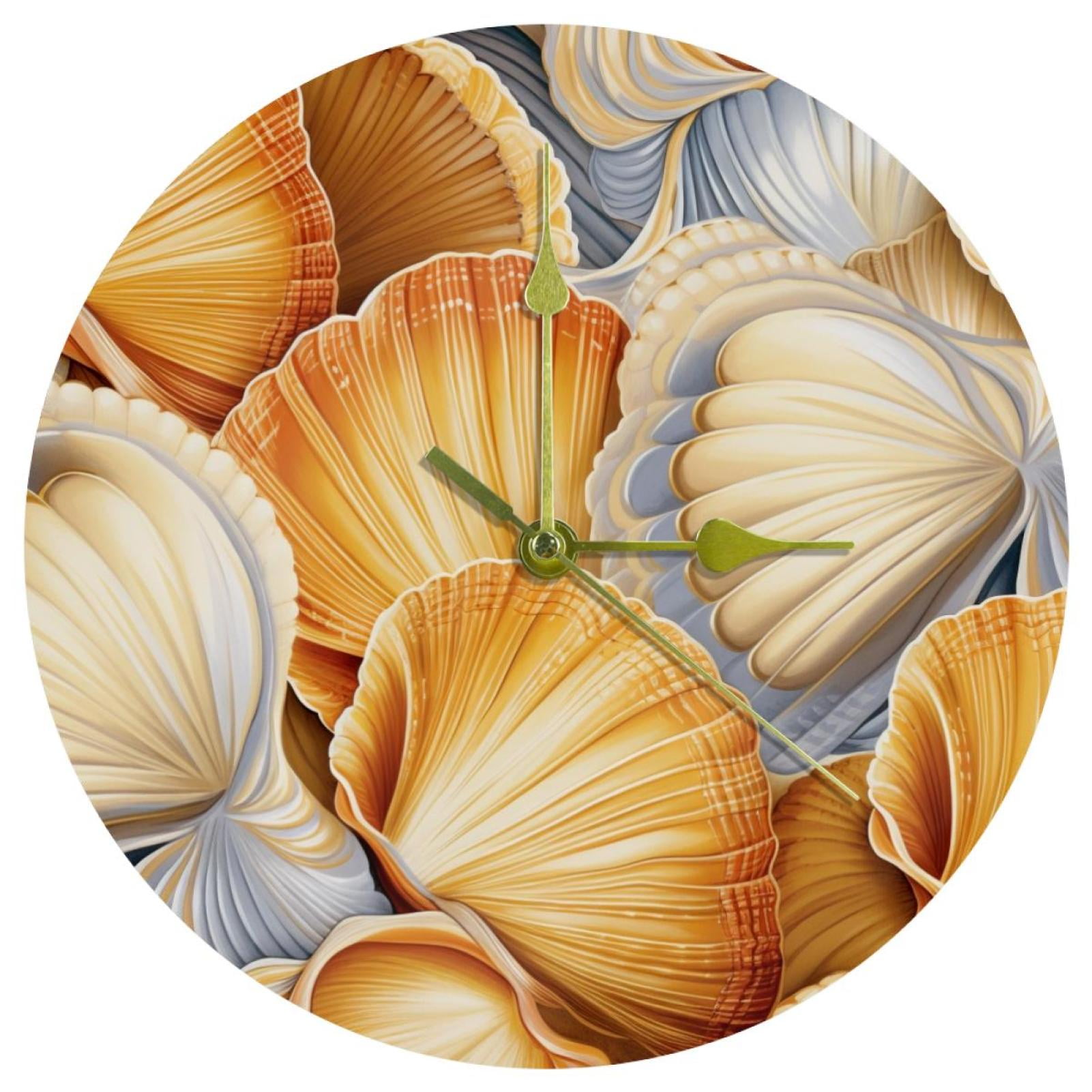 Seashell Acrylic Circular Wall Clock - Stylish Timepiece for Decorating ...