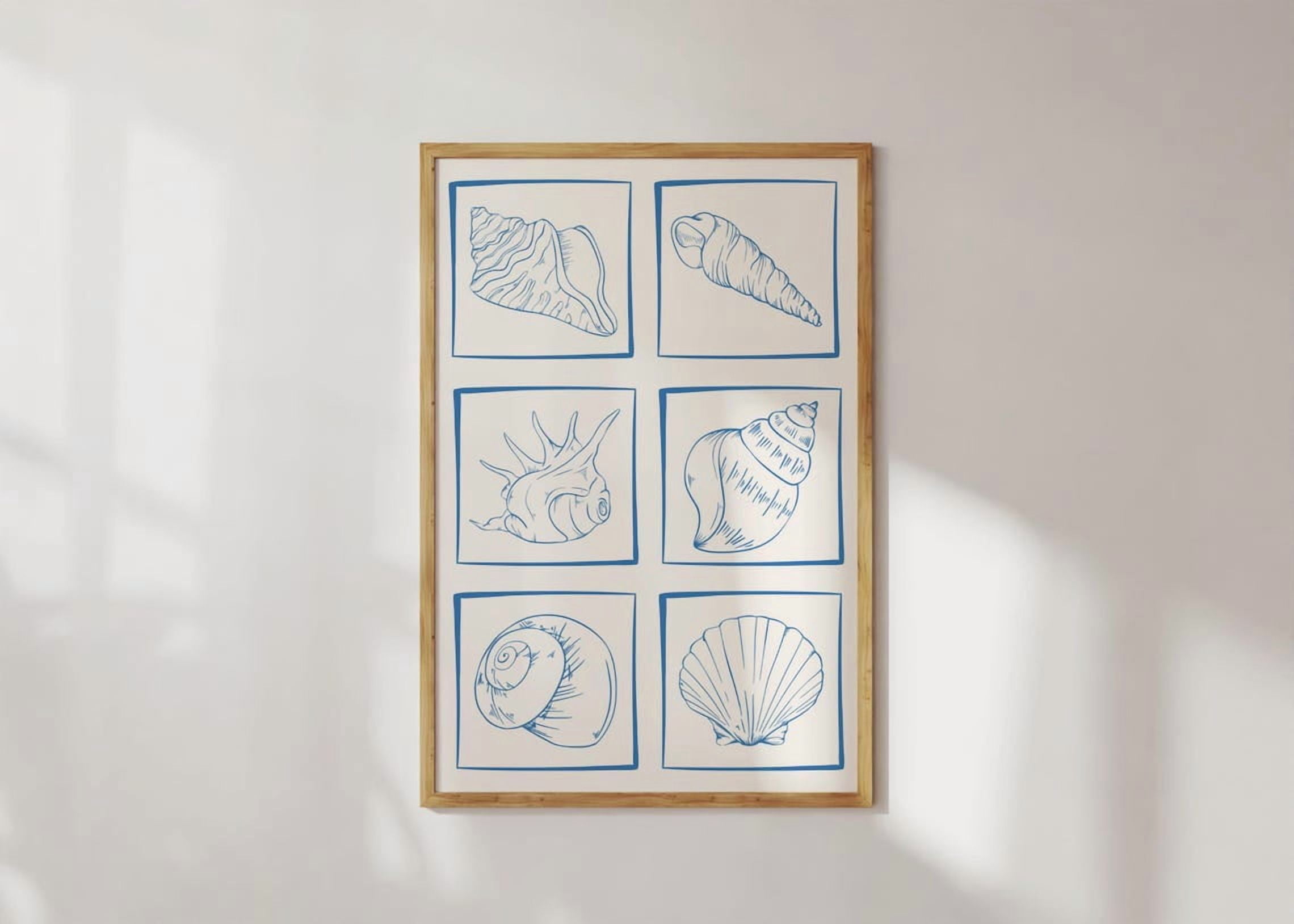 Seashell Art Prints Printable Wall Art Summer Beach Art Print Trendy ...