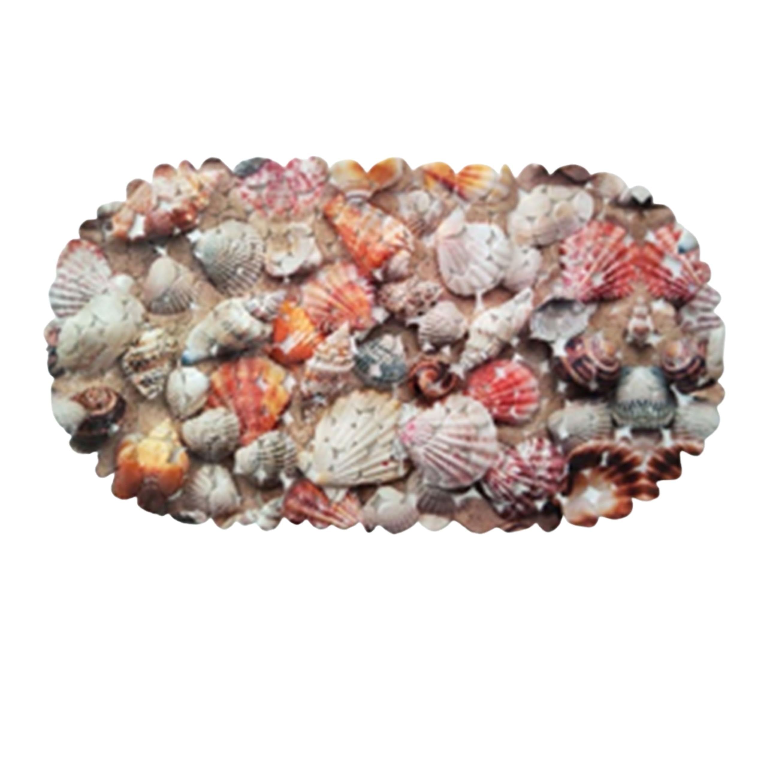 Seashell Bathtub Mat with Shell Textured Surface - Non Slip Suction on ...