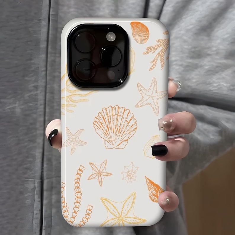Seashell Beach Case for iPhone 16/15/14/13/12 Pro Max, Cute Blue Cover ...