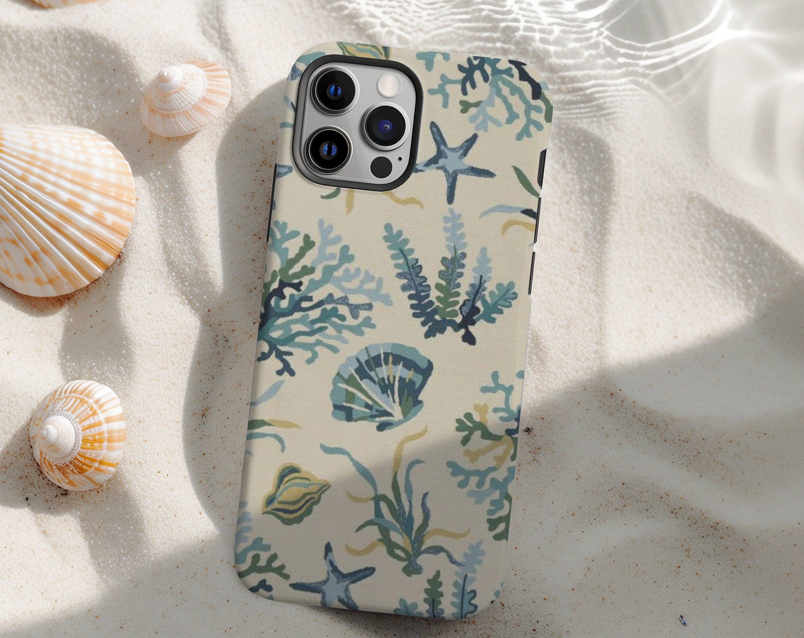Seashell Coastal Glow Phone Case Ocean Inspired Art for iPhone 17 to 11 ...