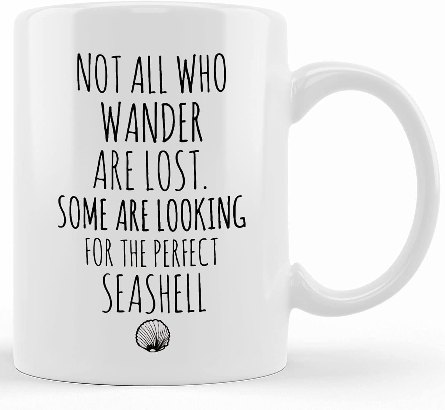 Seashell Collector Gift, Not All Who Wander Are Lost, Seashell Mug ...